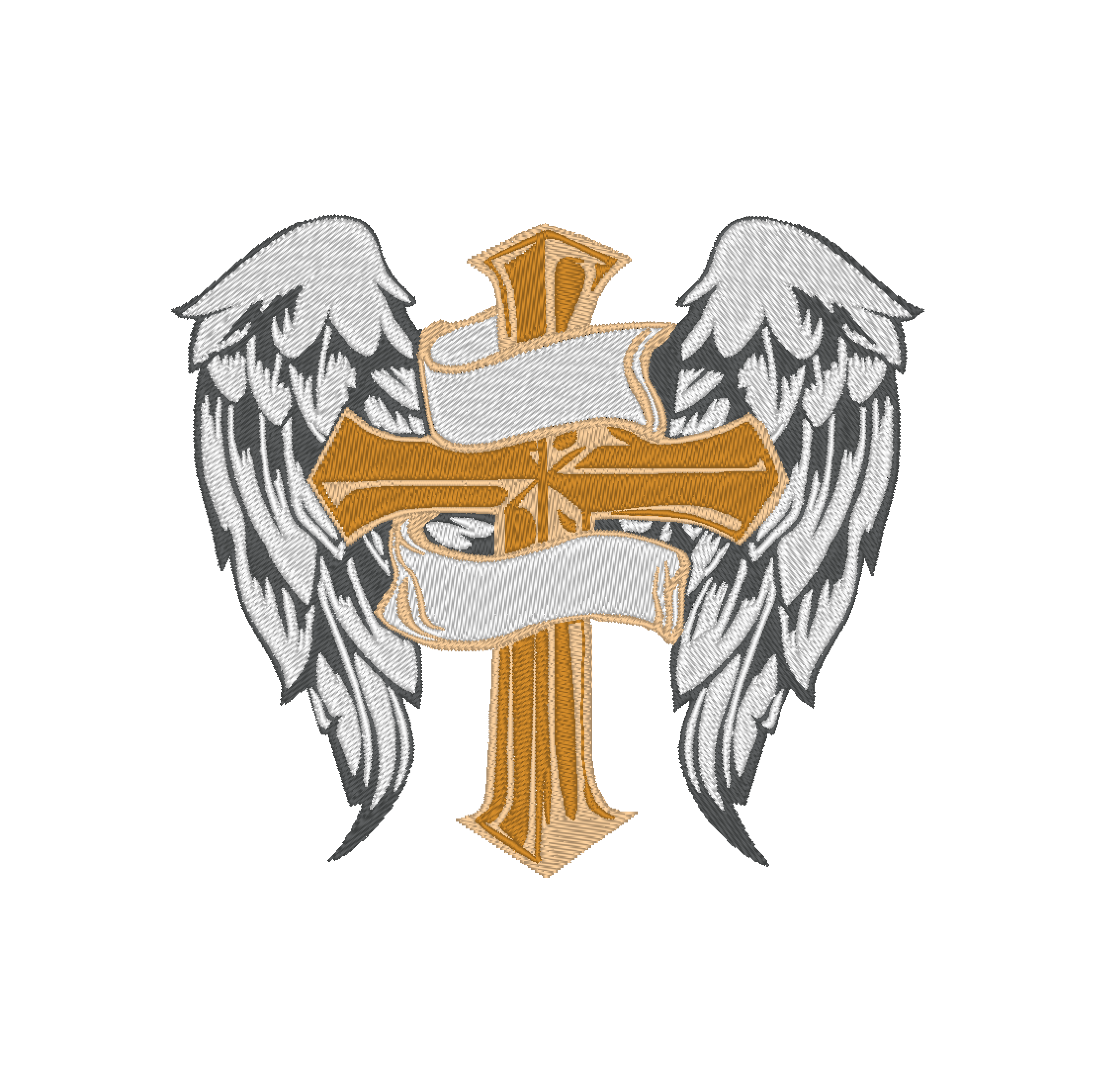 Christian Cross With Angel Wings Embroidery Design – Machine Embroidery ...